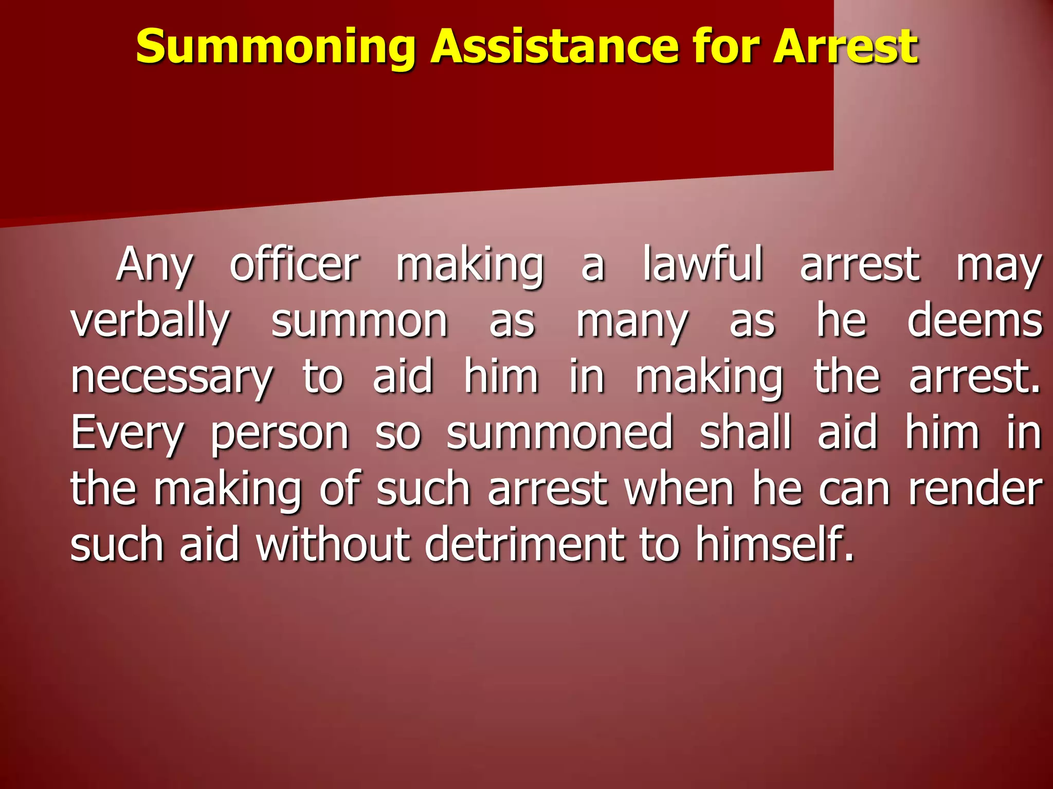 Basic criminal procedures (arrest) | PPT