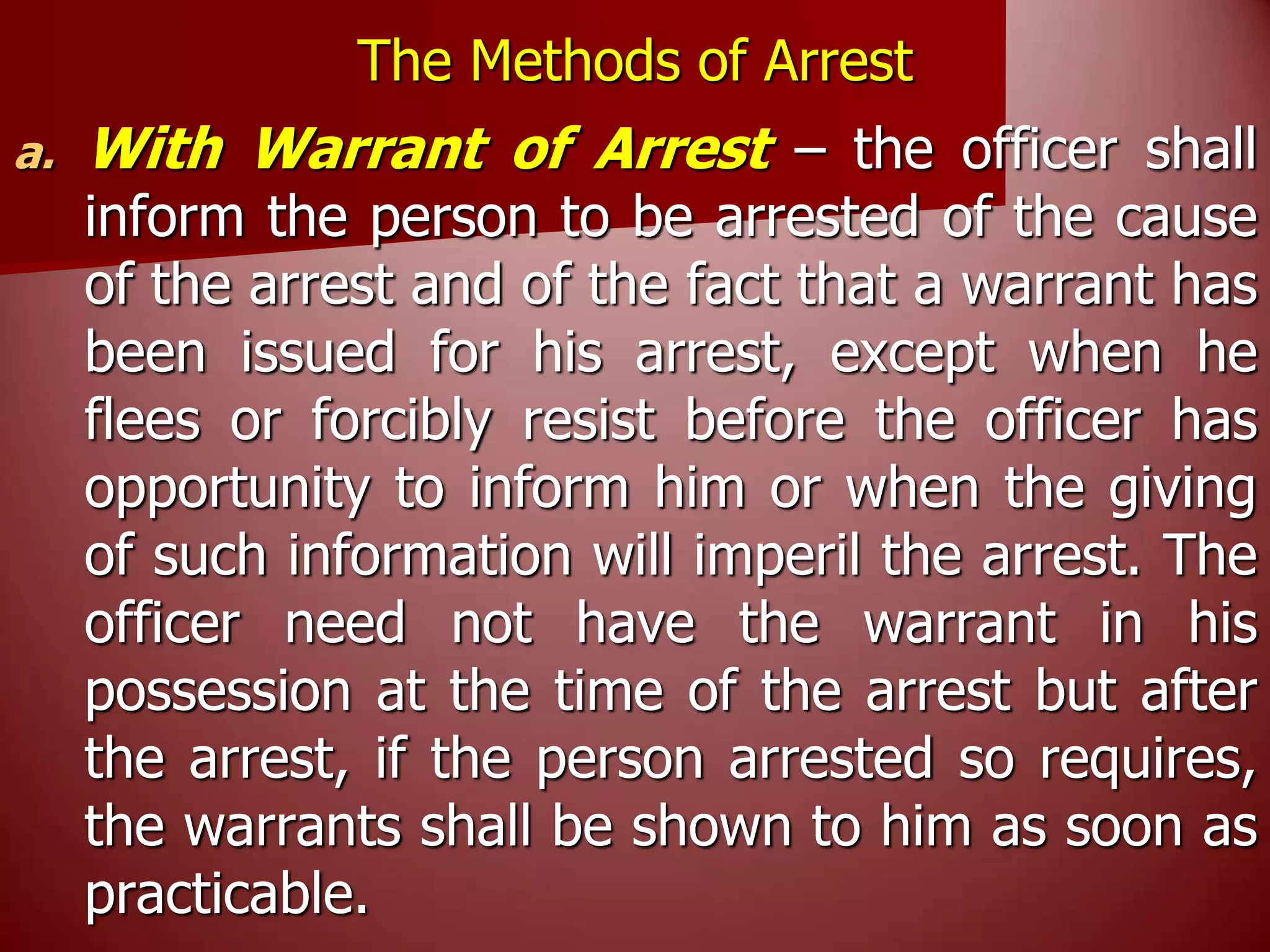 Basic criminal procedures (arrest) | PPT