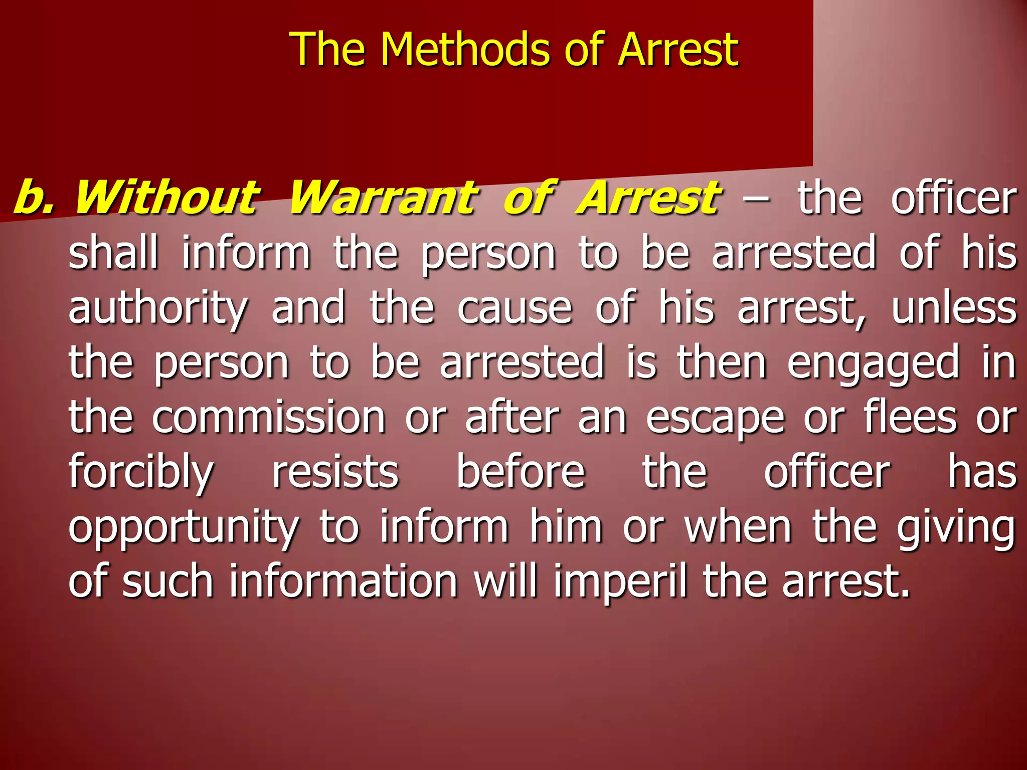 Basic criminal procedures (arrest) | PPT