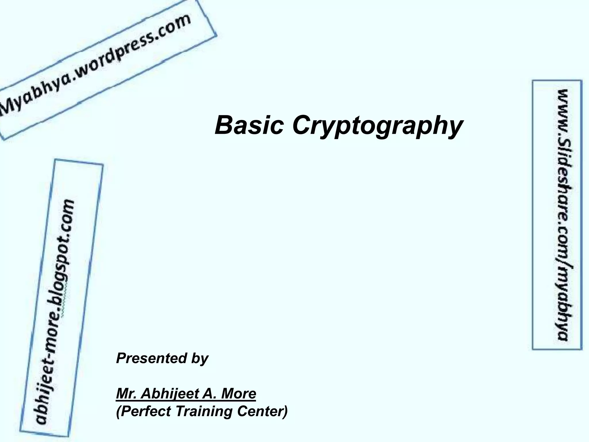 Basic cryptography | PPTX