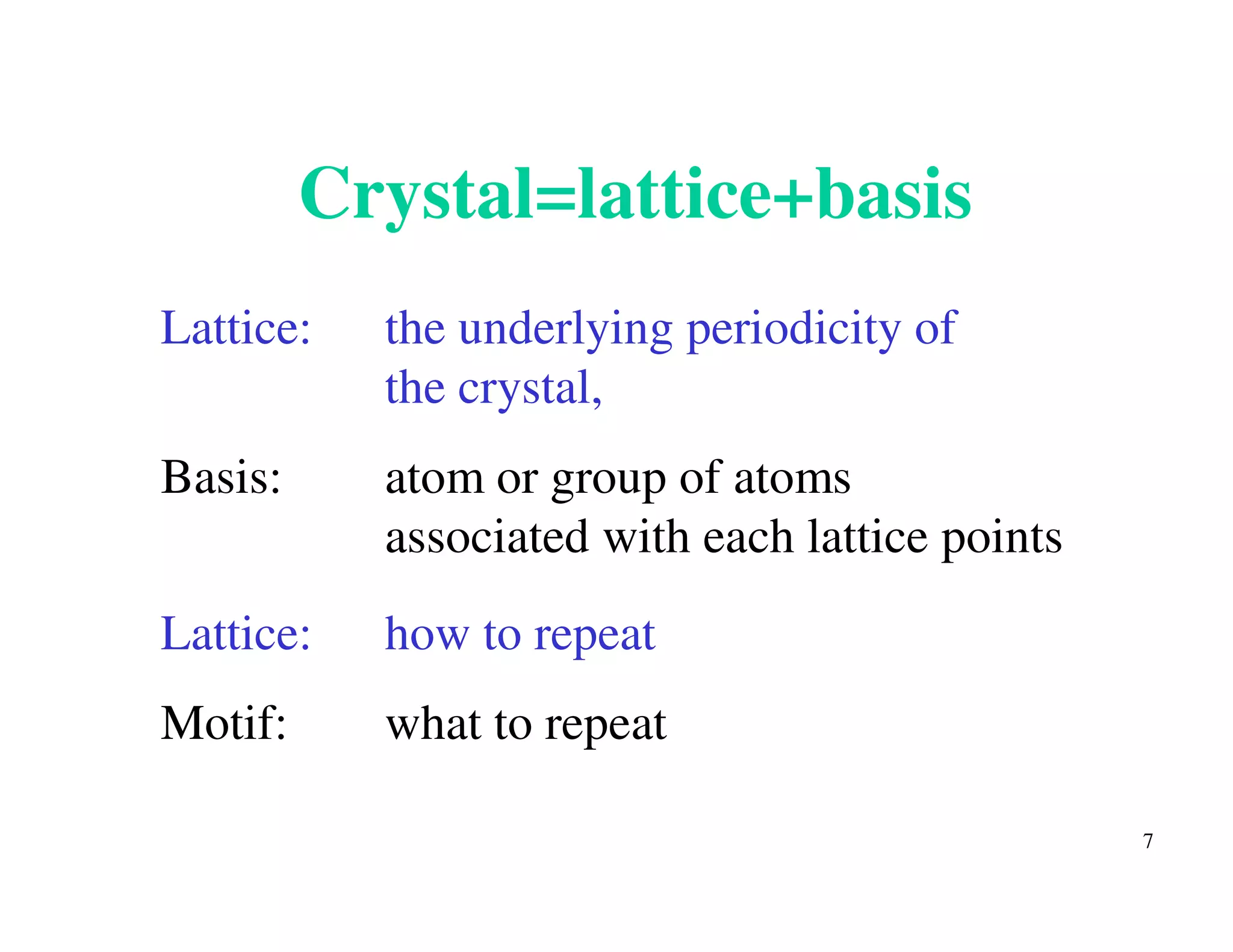 Basic crystallography | PDF