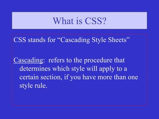 CSS - Cascading Style Sheet | PPT