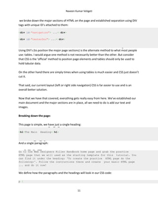 Basic CSS concepts by naveen kumar veligeti | DOCX | Web Design and ...