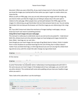 Basic CSS concepts by naveen kumar veligeti | DOCX | Web Design and ...