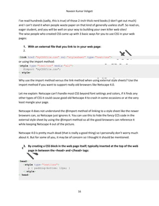 Basic CSS concepts by naveen kumar veligeti | DOCX | Web Design and ...