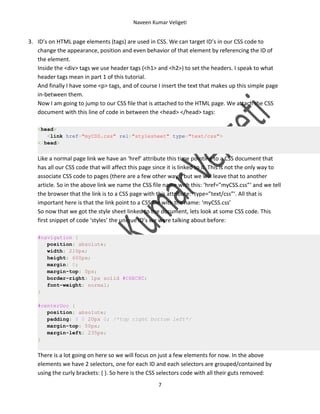 Basic CSS concepts by naveen kumar veligeti | DOCX | Web Design and ...