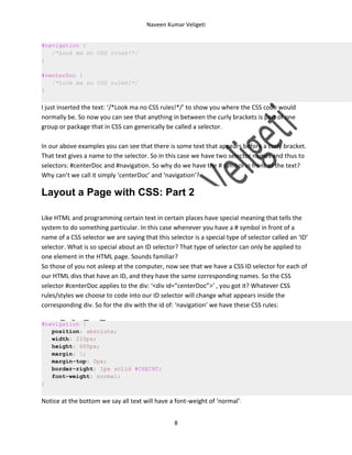 Basic CSS concepts by naveen kumar veligeti | DOCX | Web Design and ...