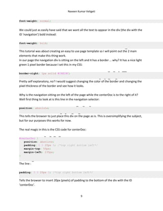Basic CSS concepts by naveen kumar veligeti | DOCX | Web Design and ...