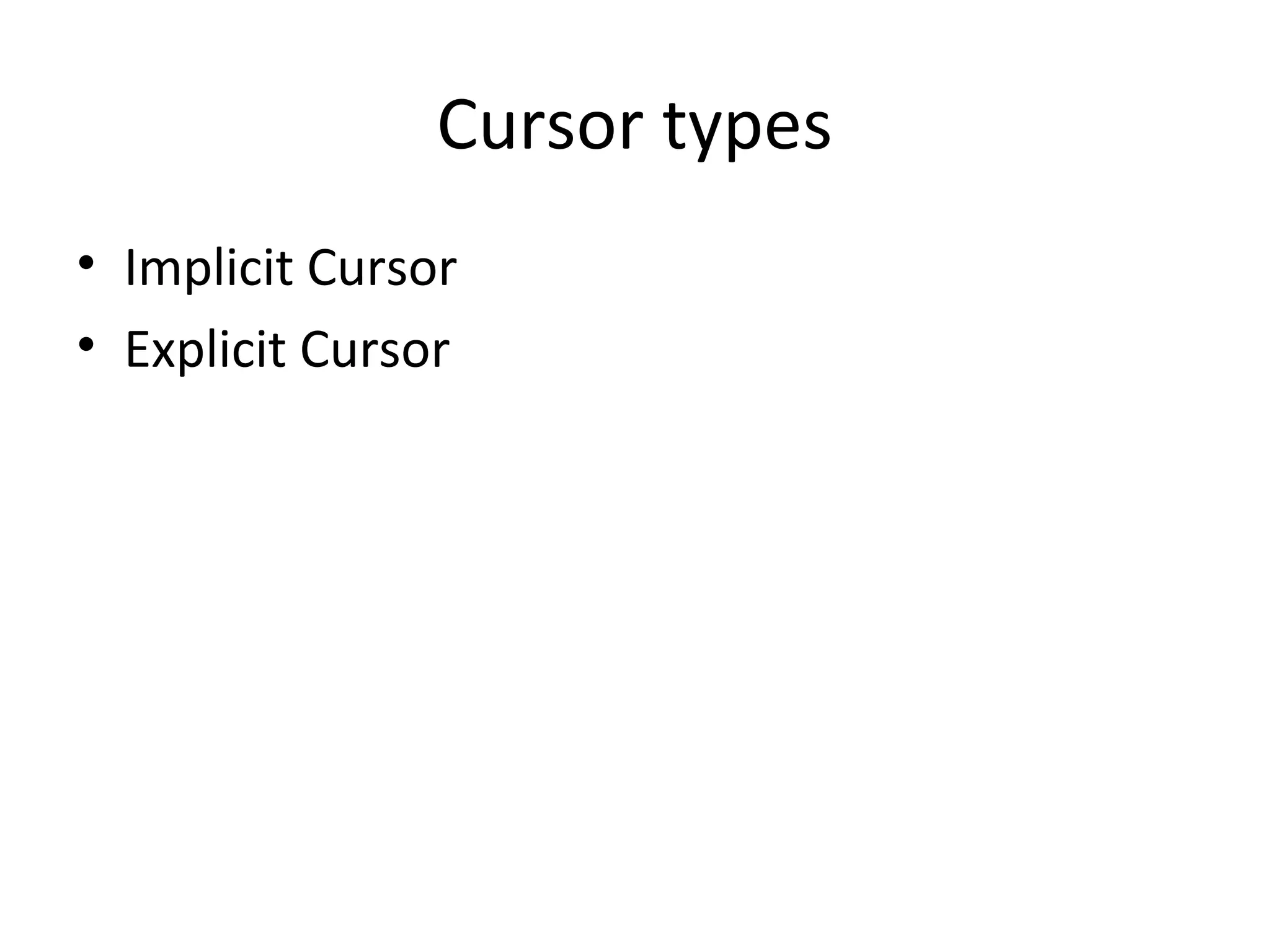 Basic cursors in oracle | PPT