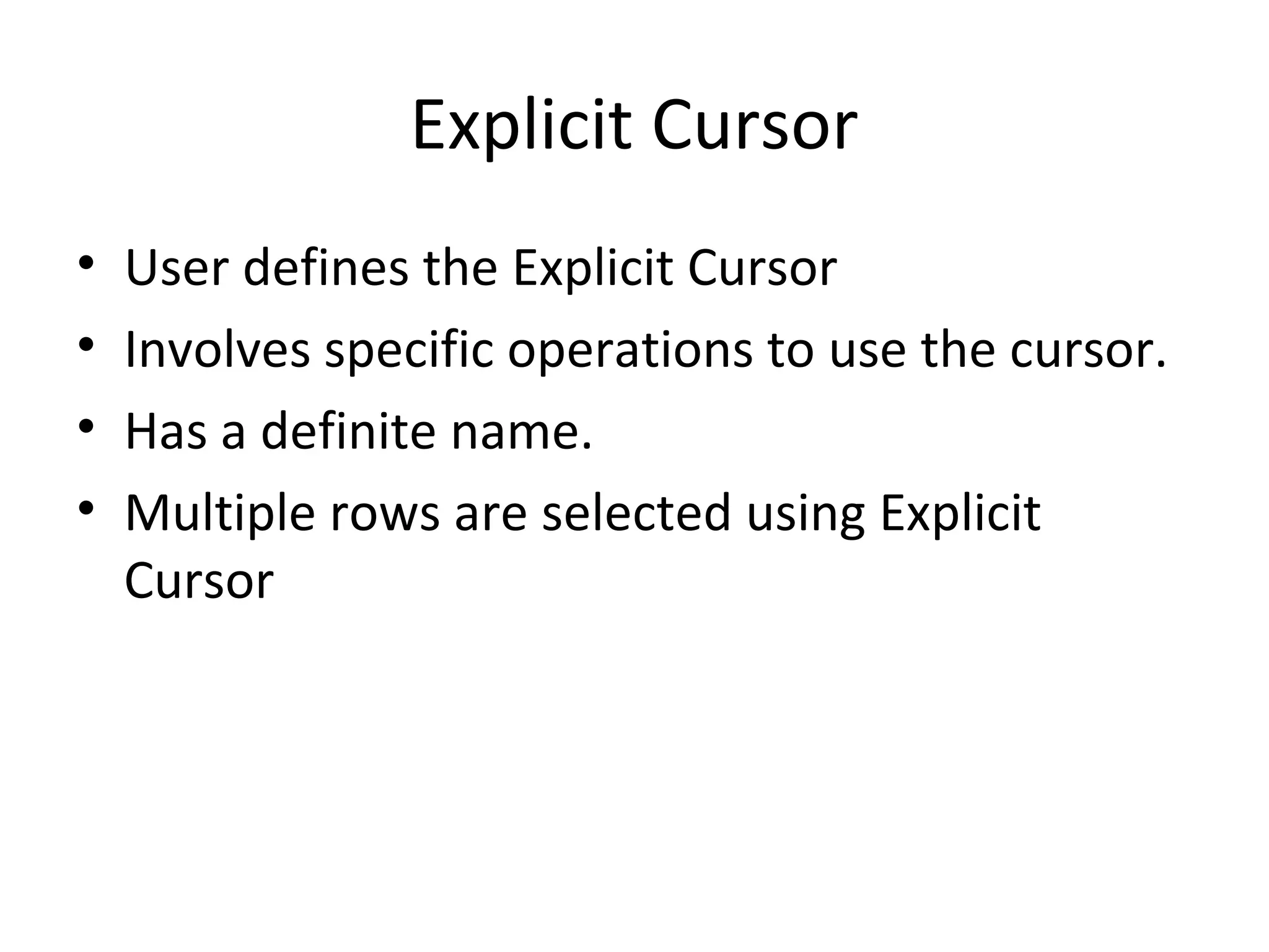 Basic cursors in oracle | PPT