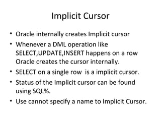 Basic cursors in oracle | PPT