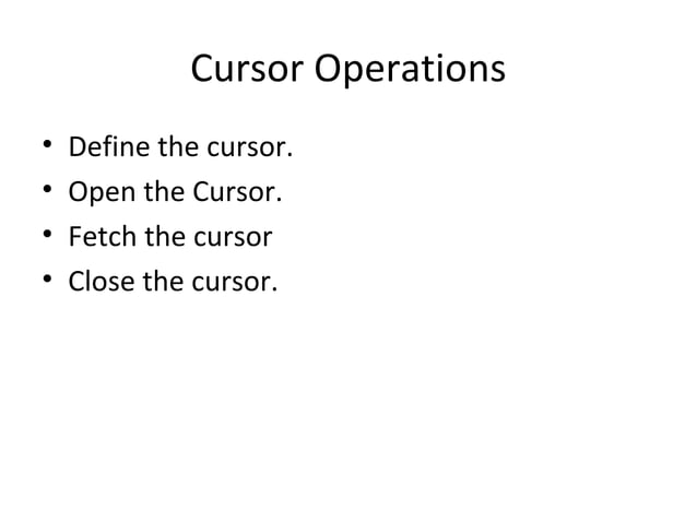 Basic cursors in oracle | PPT
