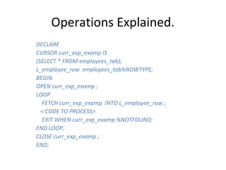 Basic cursors in oracle | PPT