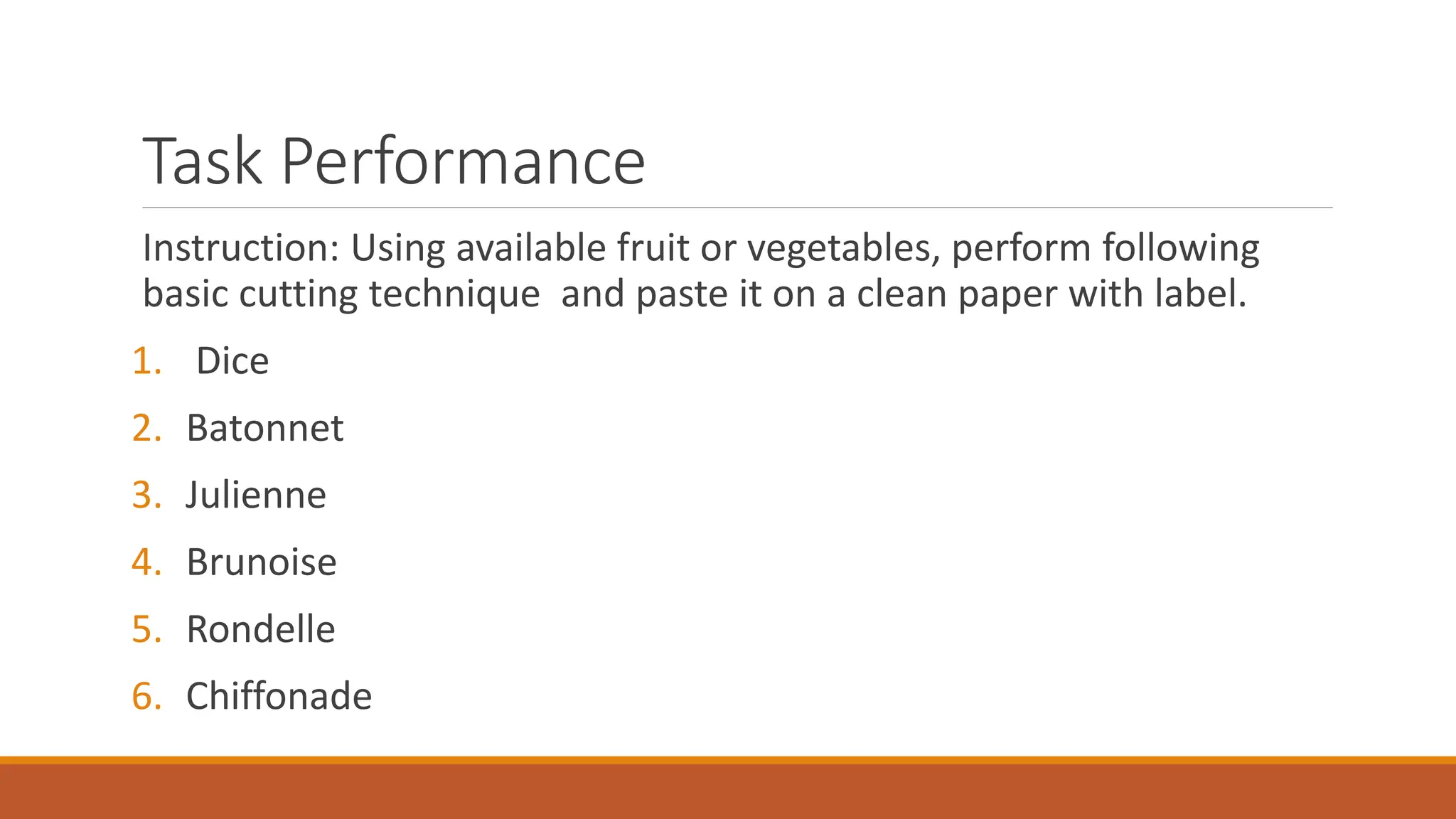 BASIC CUTTING TECHNIQUES for Cookery Grade 10.pptx