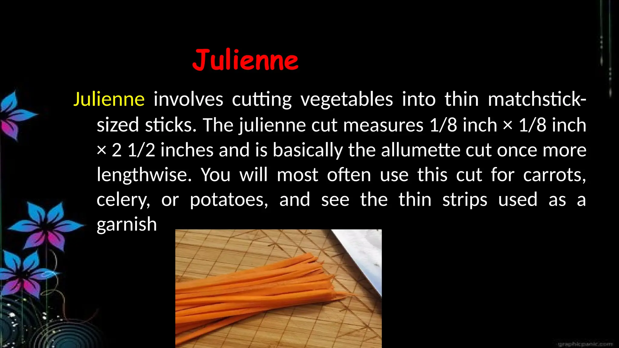 Basic Cutting Techniques of Fruits and Vegetables | PPTX