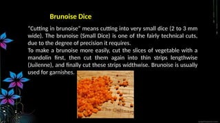 Basic Cutting Techniques of Fruits and Vegetables | PPTX