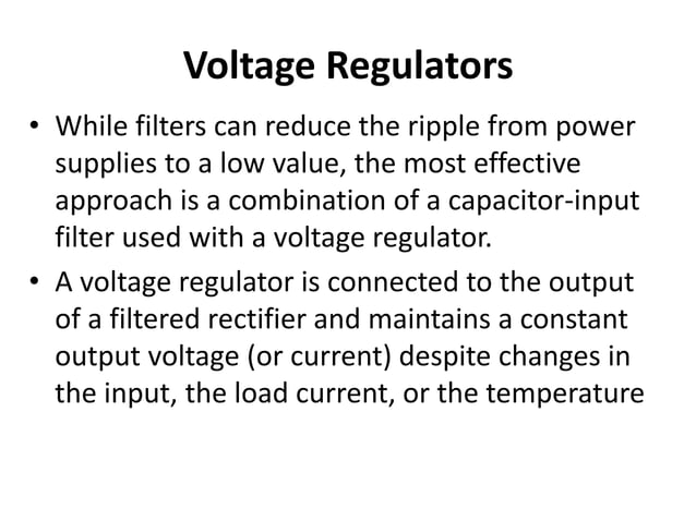 Basic DC Power Supply-Diode Applications | PPT