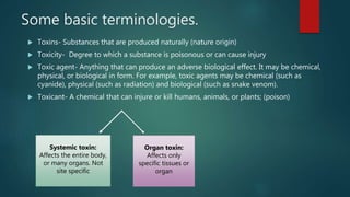 Basic definition and types of toxicology | PPTX