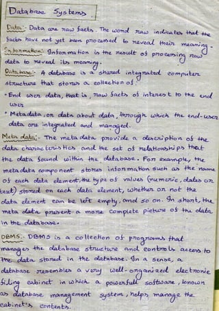 Basic definitions of dbms | PDF