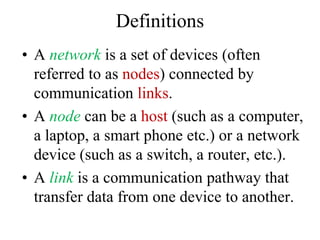 Basic Definitions.pdf This pdf discusses the topics of DCCN | PDF | Computer Networking | Computing