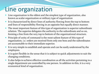 Basic departmentalization, line and staff concept | PPT