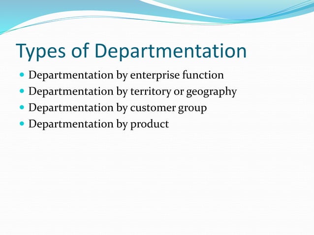 Basic departmentalization, line and staff concept | PPT
