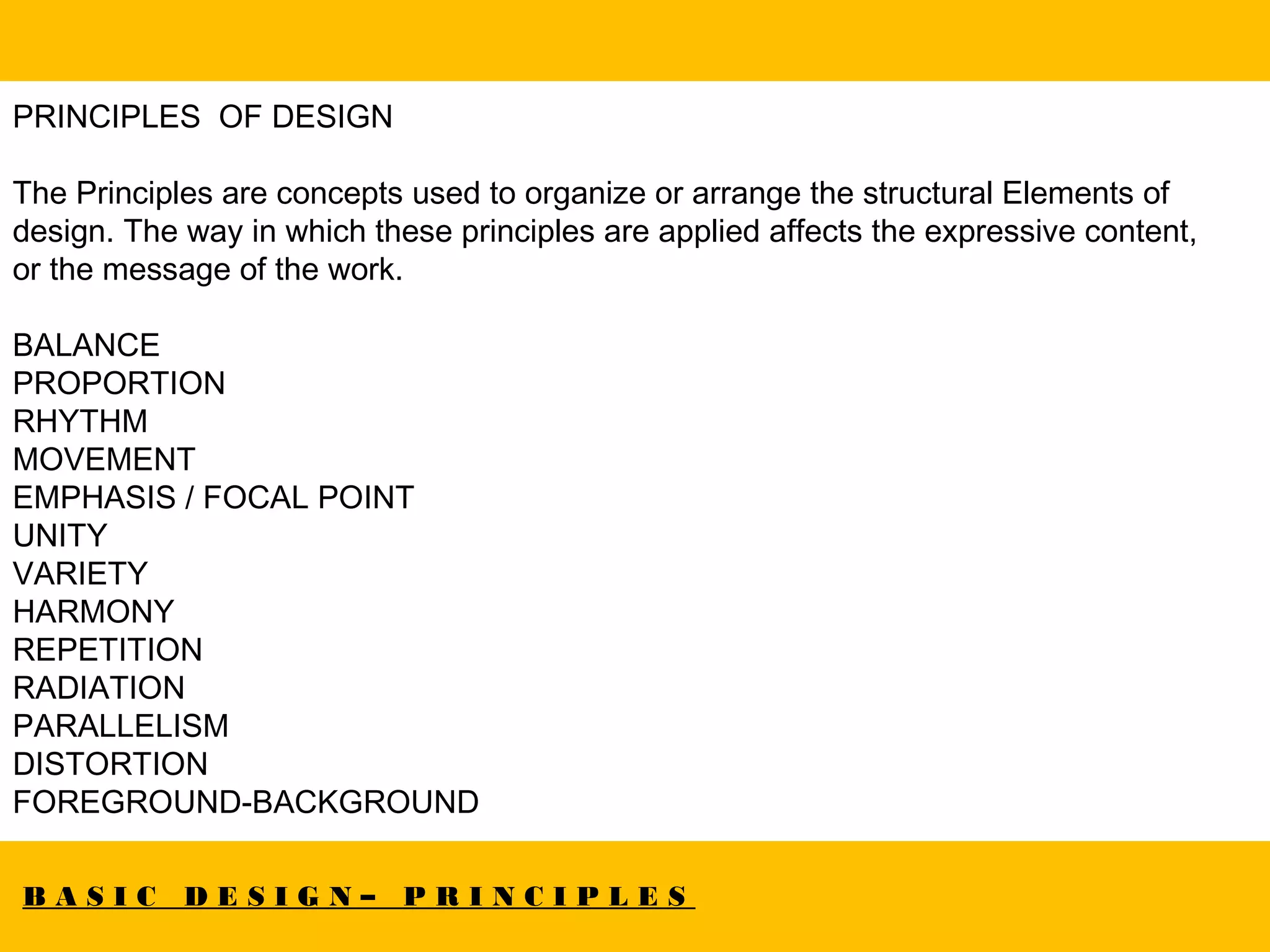 Basic Design : Elements & Principles
