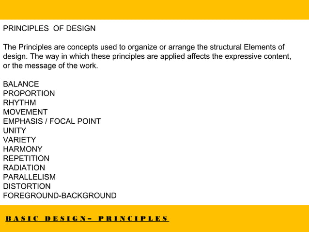 Basic Design : Elements & Principles | PPT