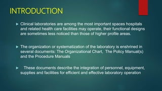 Basic design and organisation of diagnostic laboratory | PPTX