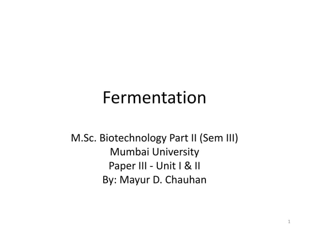 Basic design of a fermenter | PPTX