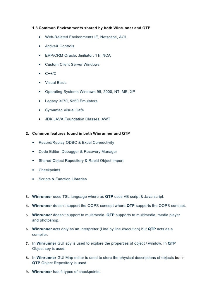 Winrunner uses - tagqlero
