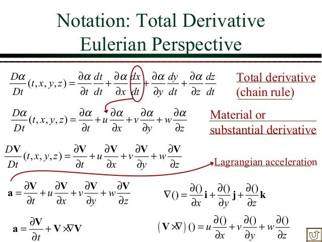 Basic differential equations in fluid mechanics