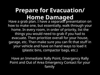 Basic Disaster Preparation; Action and Equipment | PPTX