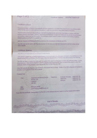 Basic disclosure certificate | PDF