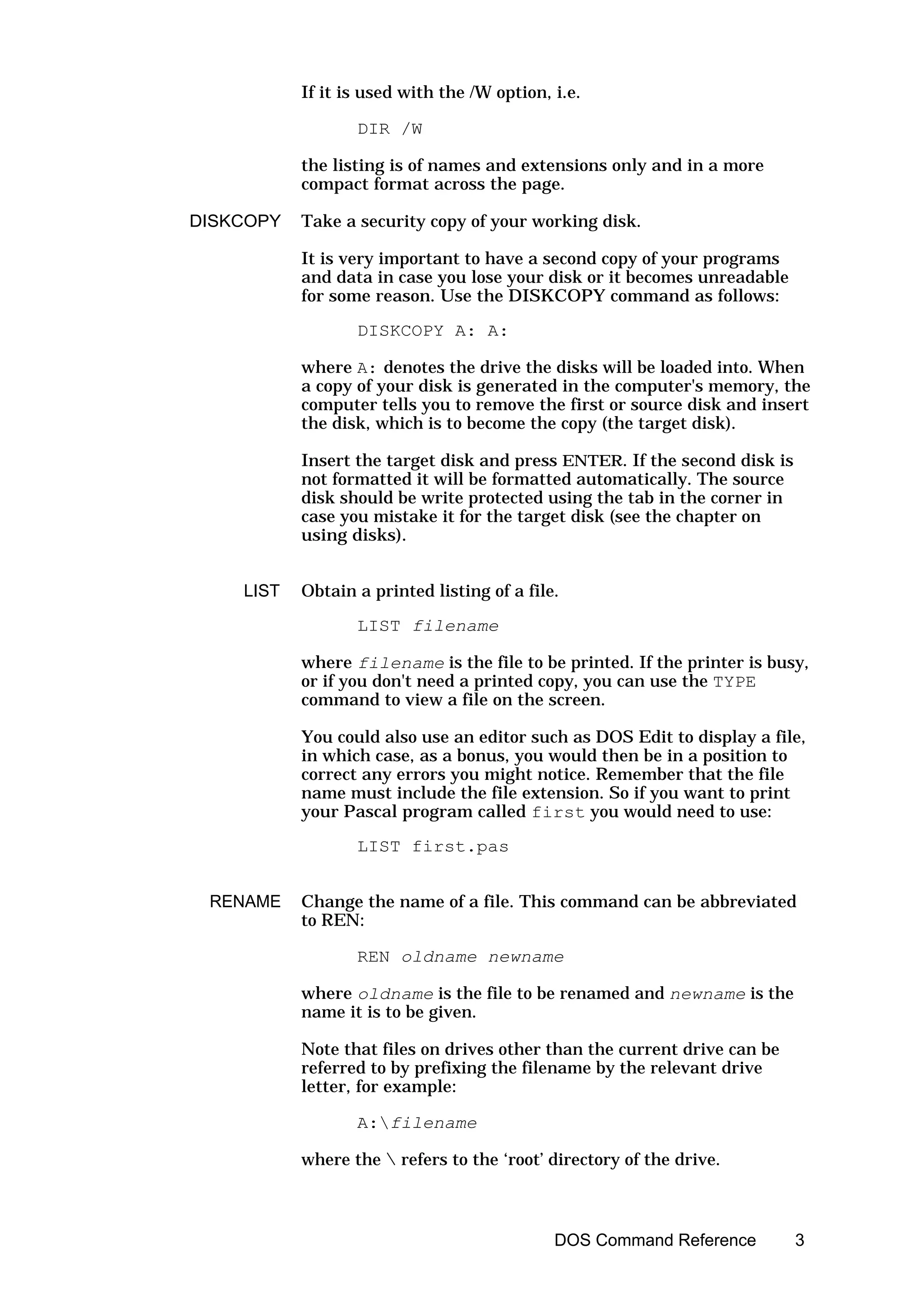 Basic dos commands | PDF