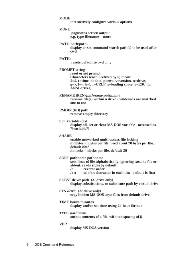 Basic dos commands | PDF