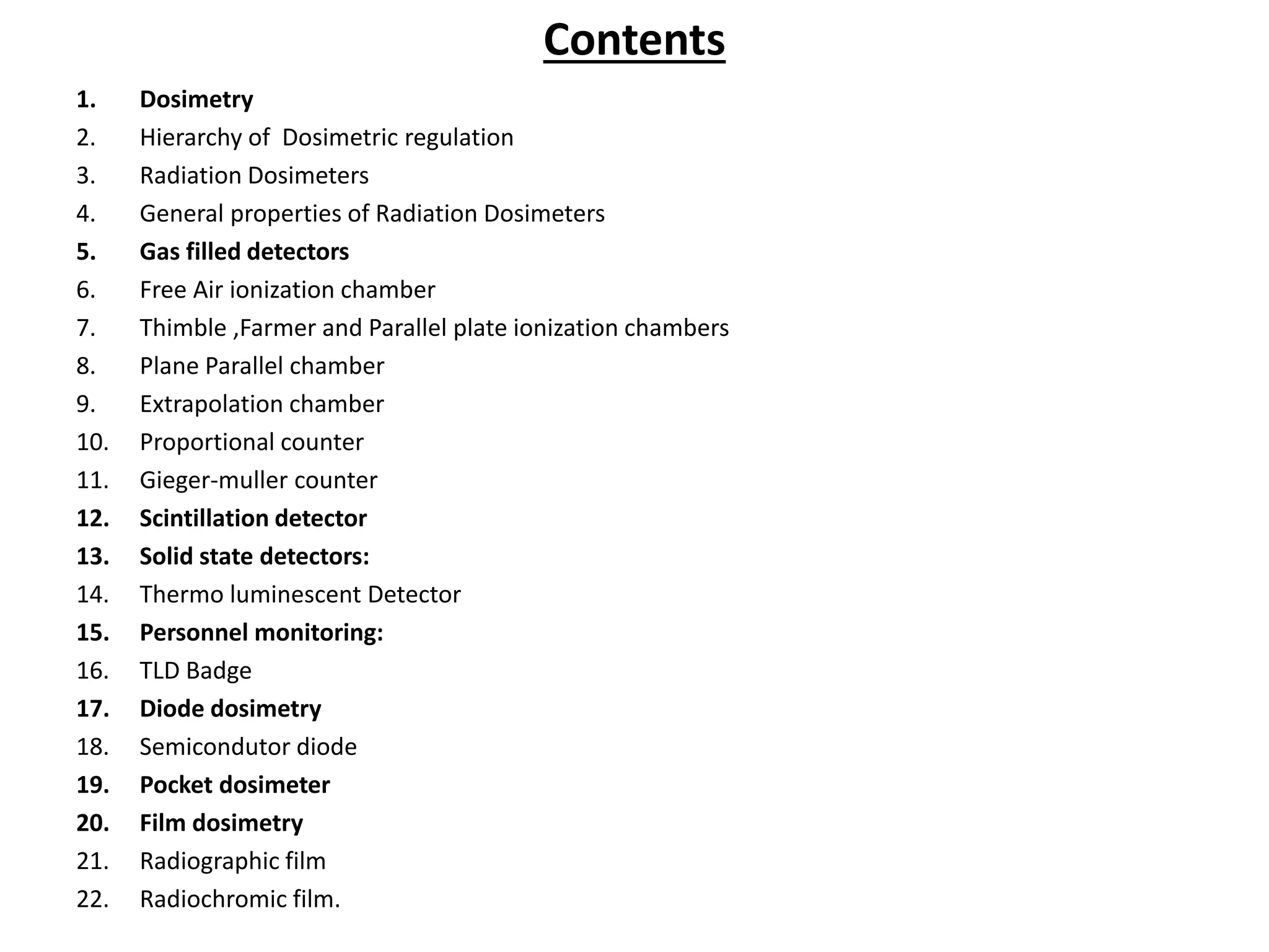 Basic dosimetric principle and dosimeters | PPTX