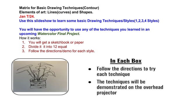 Basic Drawing tequniques.pptx | Drawing and Sketching | Arts and Crafts