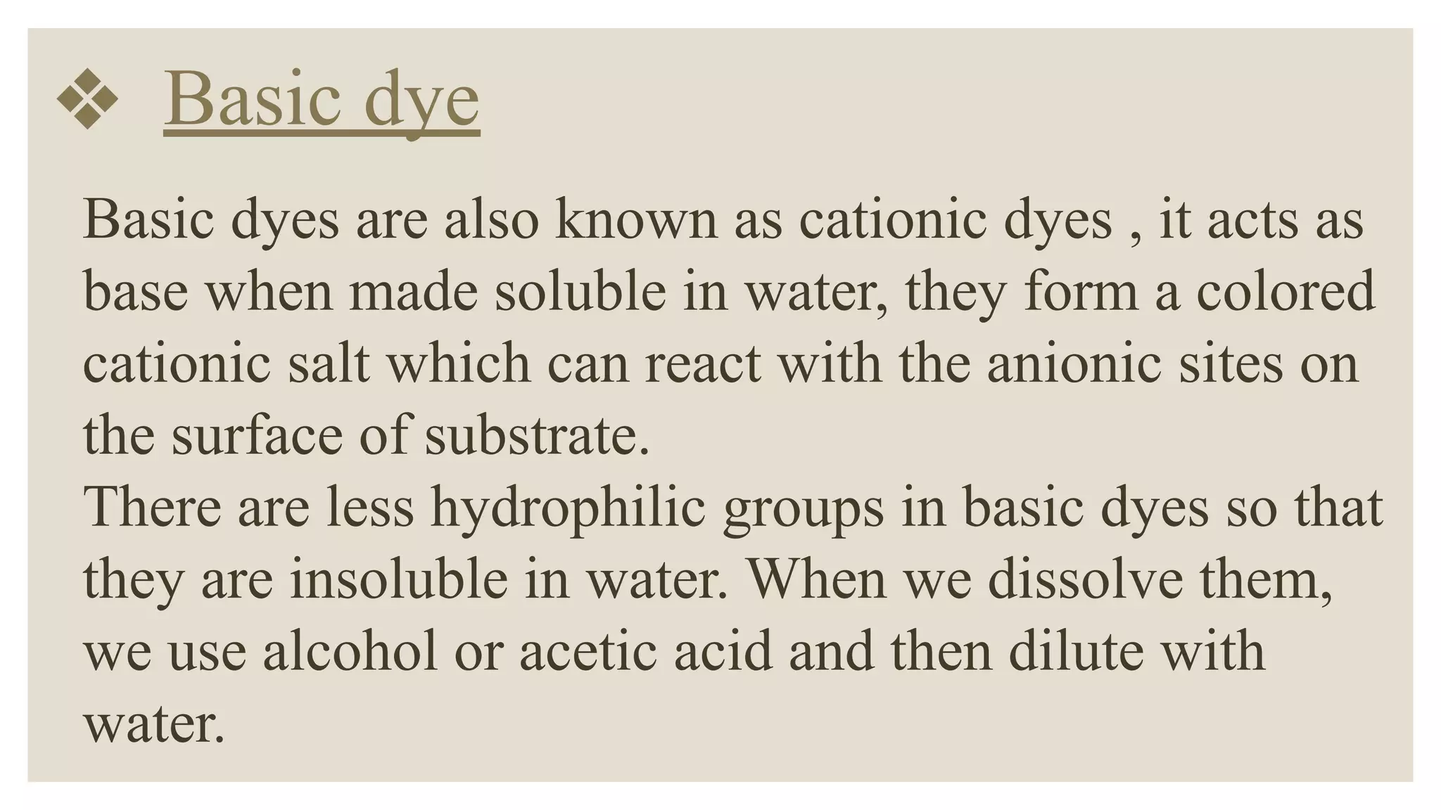 Basic dye | PDF