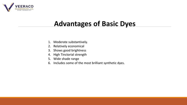 Advantages and Applications of basic dyes | PPT