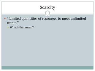 Basic Economic Concepts | PPTX