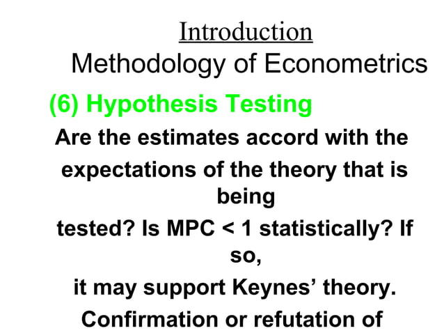 Basic Econometrics Lectues 1 Ppt