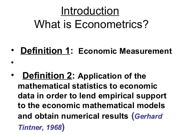 Basic Econometrics Lectues 1