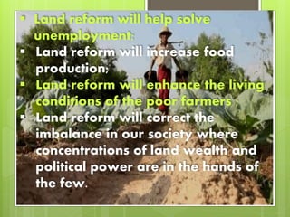 Importance, Aspects and Components of Agrarian Reform | PDF