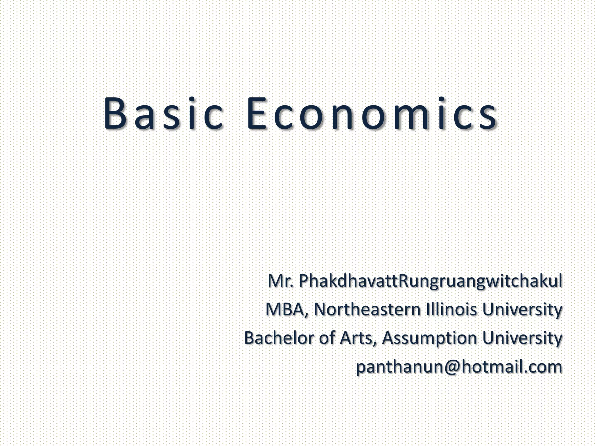 Basic economics 2 | PPT