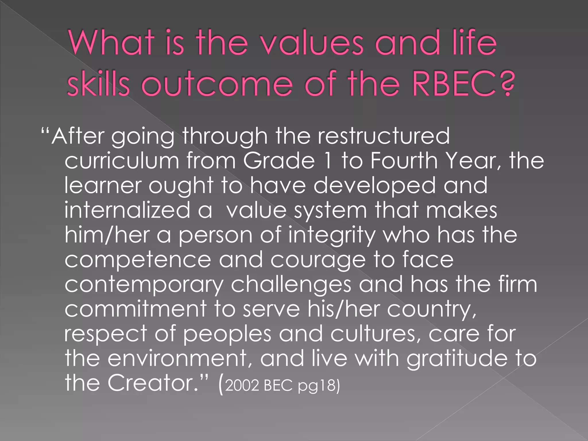 Basic education curriculum | PPTX