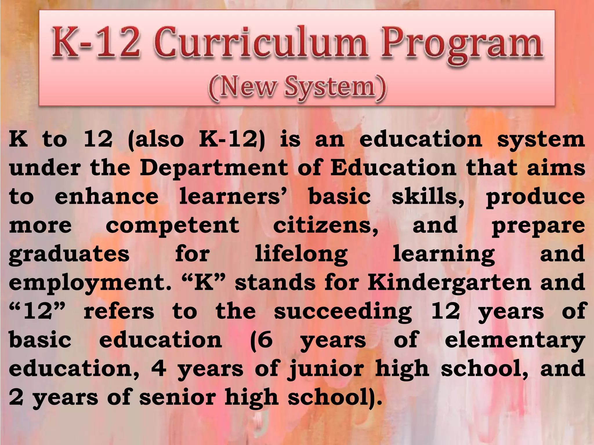 Basic education curriculum | PPTX