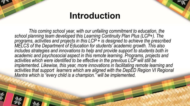 Basic education learning continuity plan abiera, lorlie alvarez | PPTX