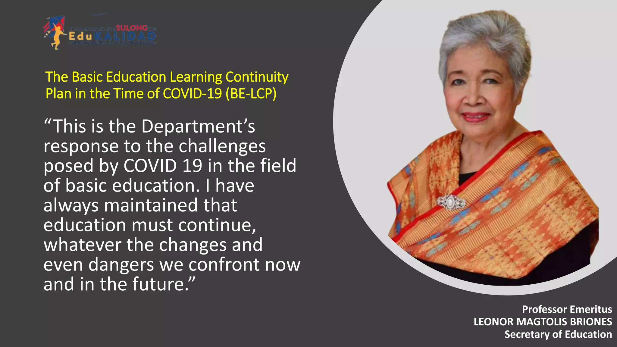 Basic Education Learning Continuity Plan Be Lcp Pptx