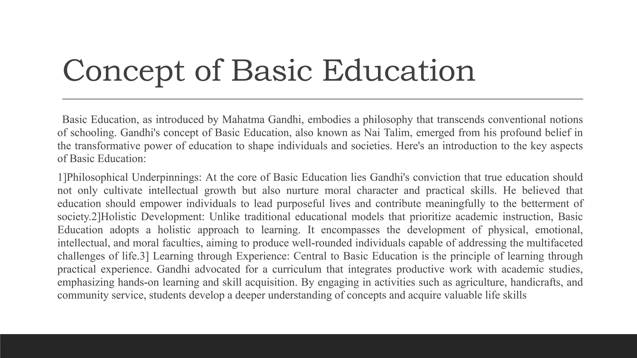 Nai-Talim: Main Principles of Basic education | PPTX